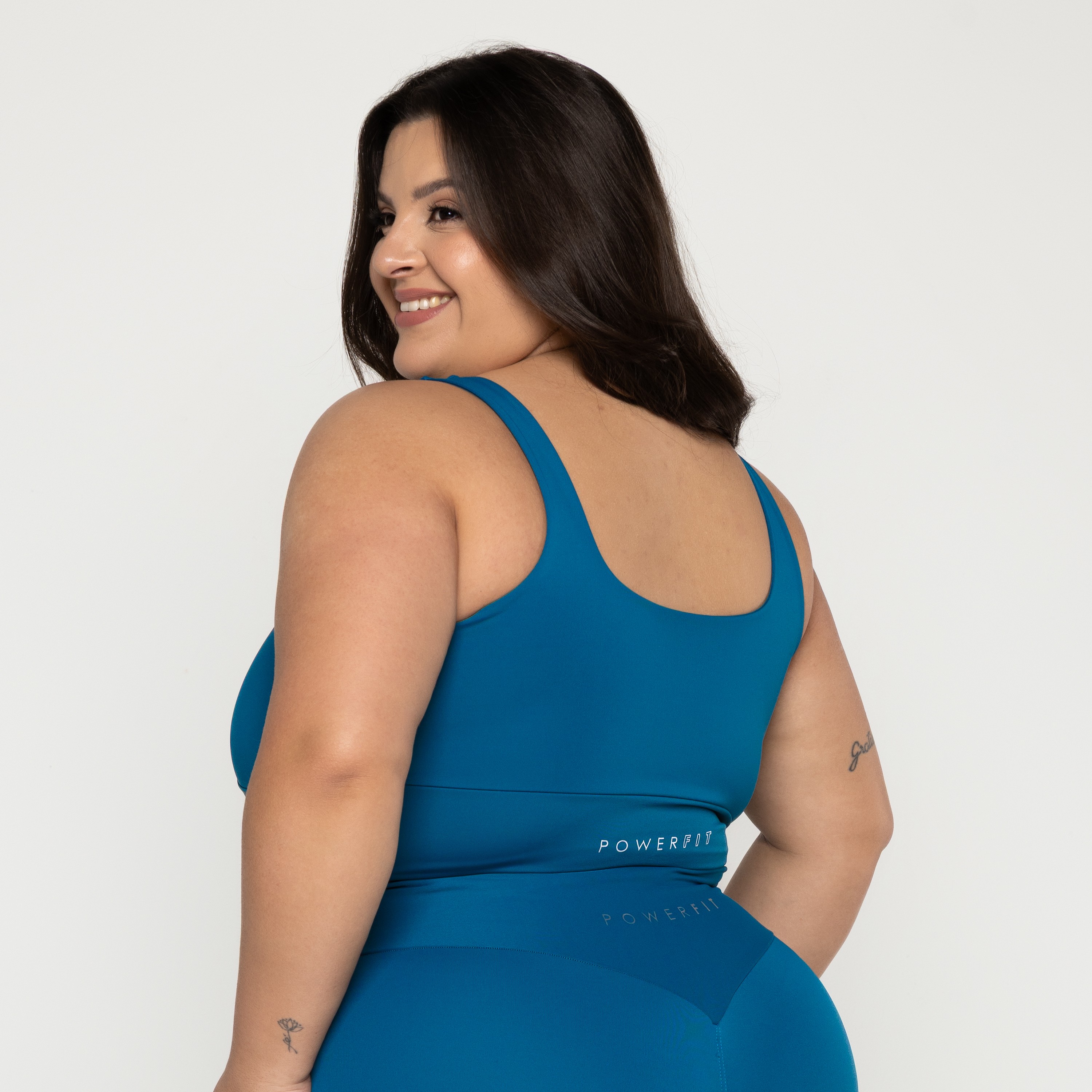 Top Cropped Motion Plus Size Cobalt Blue - Power Fit