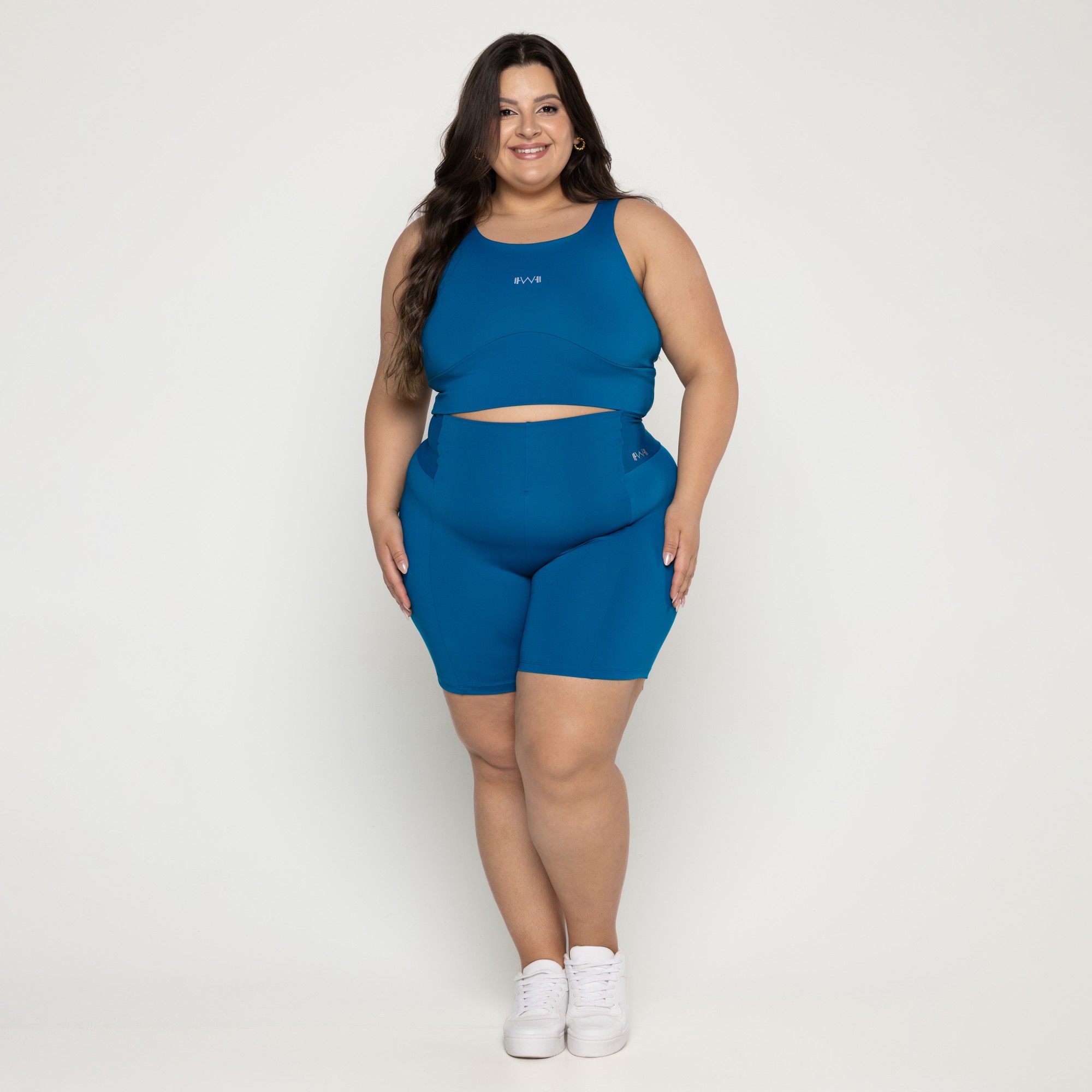 Top Cropped Motion Plus Size Cobalt Blue - Power Fit
