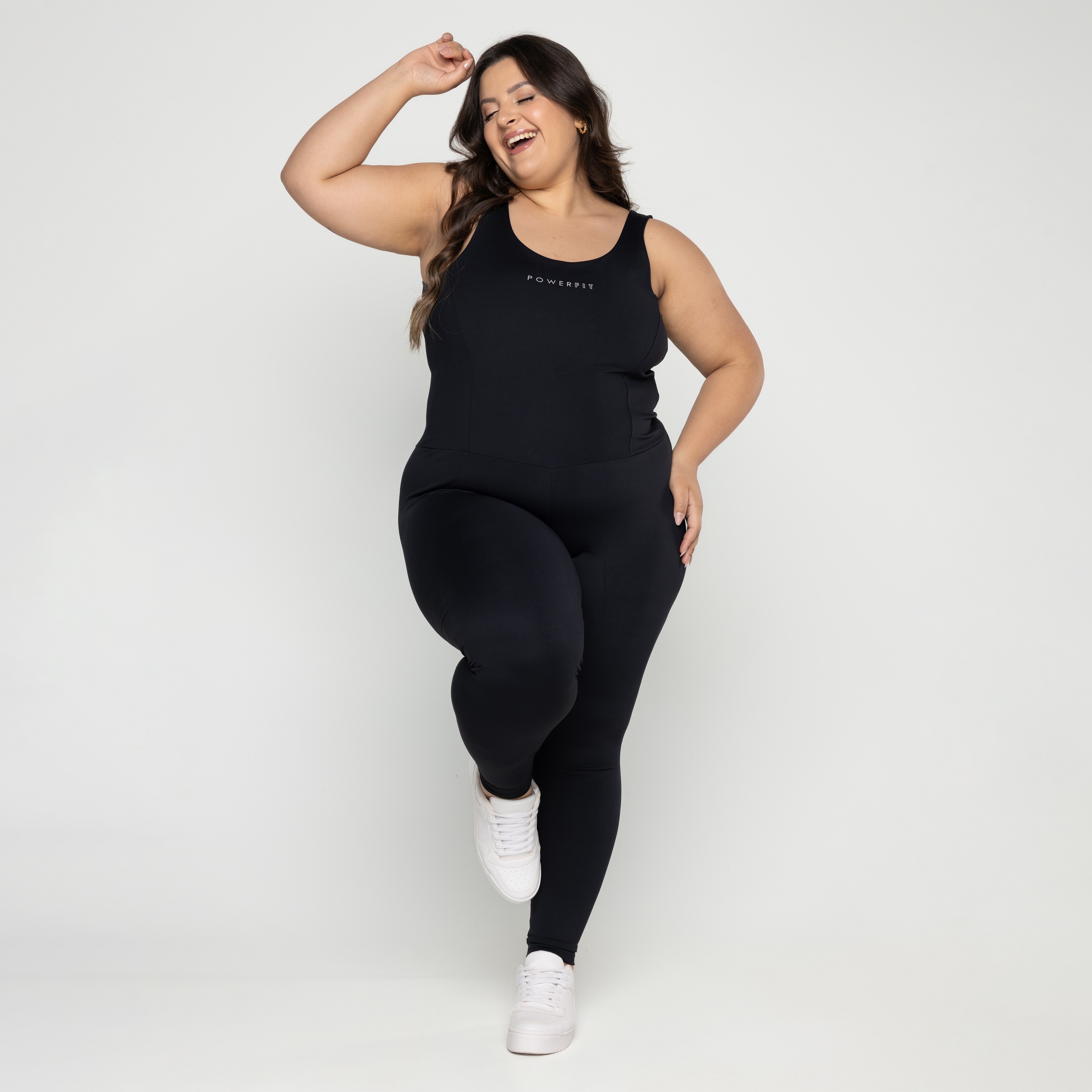 Macacão Modelador Plus Size Preto - Power Fit